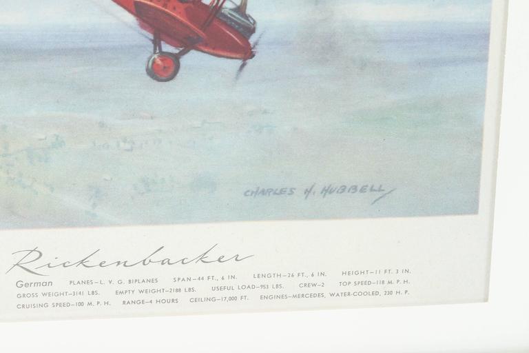 1950s Framed Aviation Prints of Fighter Planes by Charles Hubbell For ...