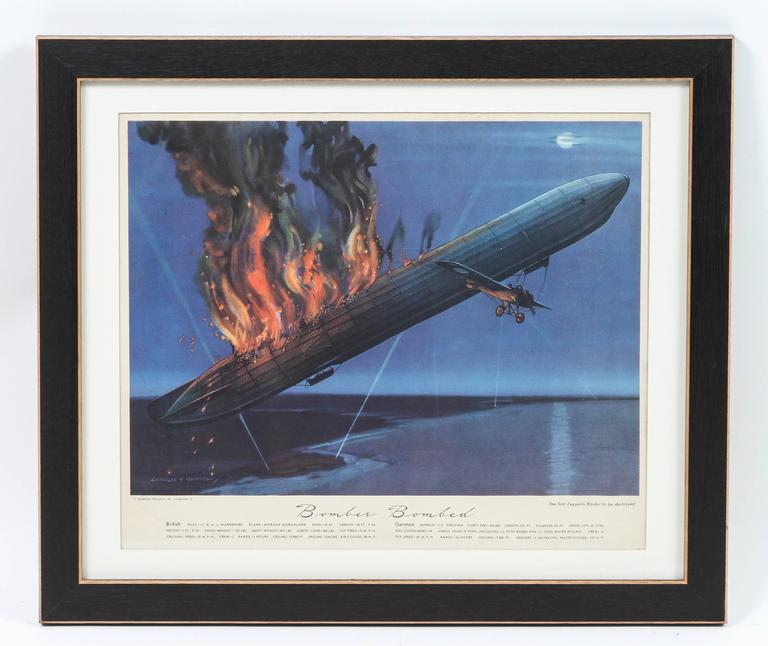 1950s Framed Aviation Prints of Fighter Planes by Charles Hubbell For ...