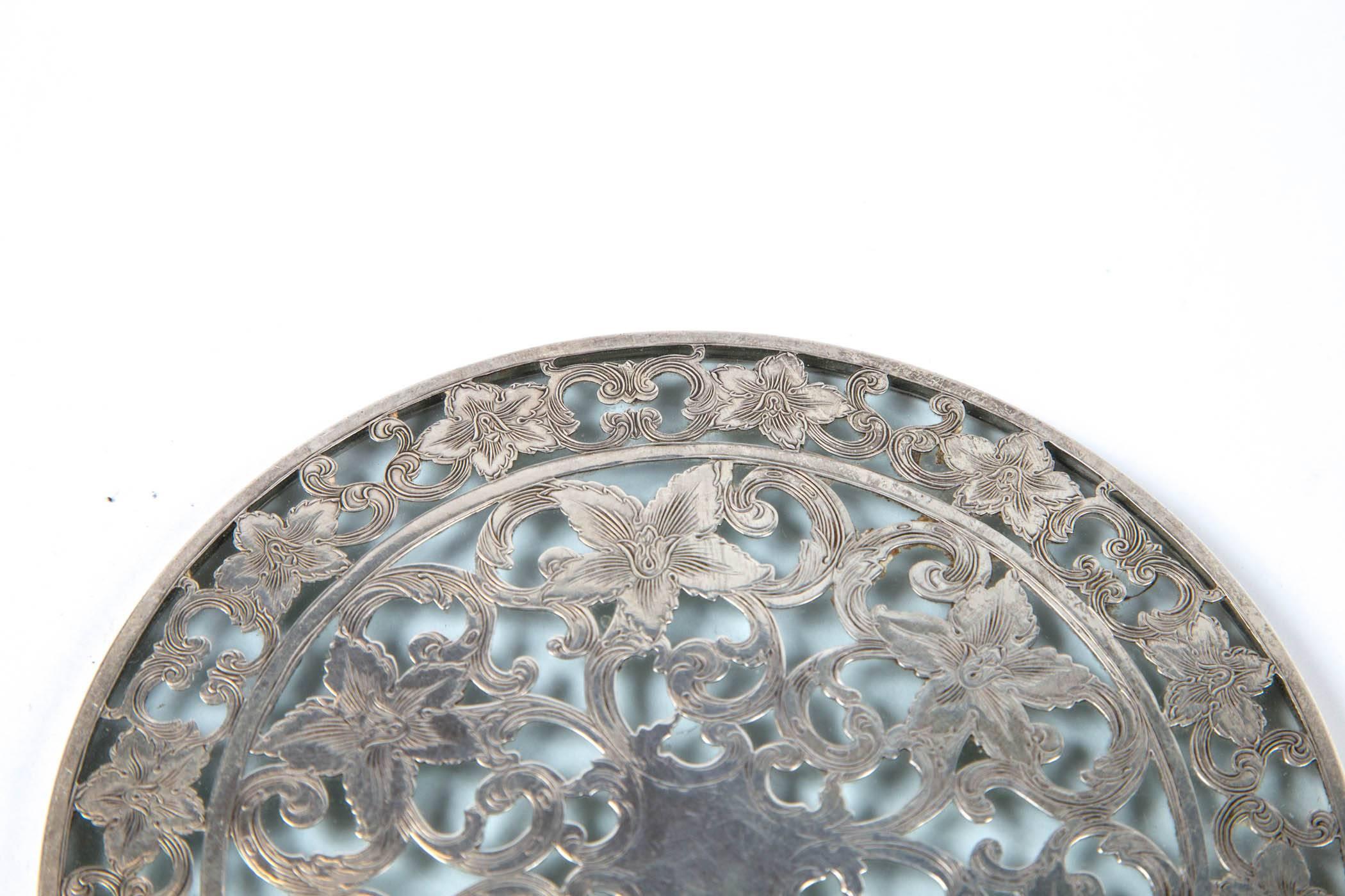 Webster Sterling Silver Overlay Trivets, Set of Four at 1stDibs ...