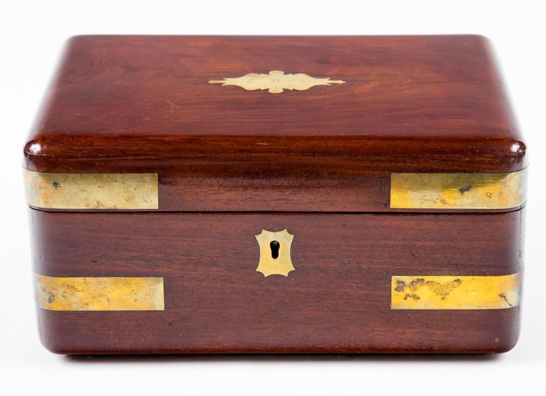 Antique Mahogany English 1840 Artist's Box with Brass Trimmings and ...