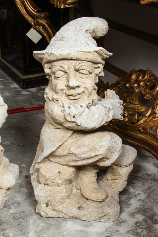 Group of Four French Carved Limestone Gnomes from the Early 1900s at ...
