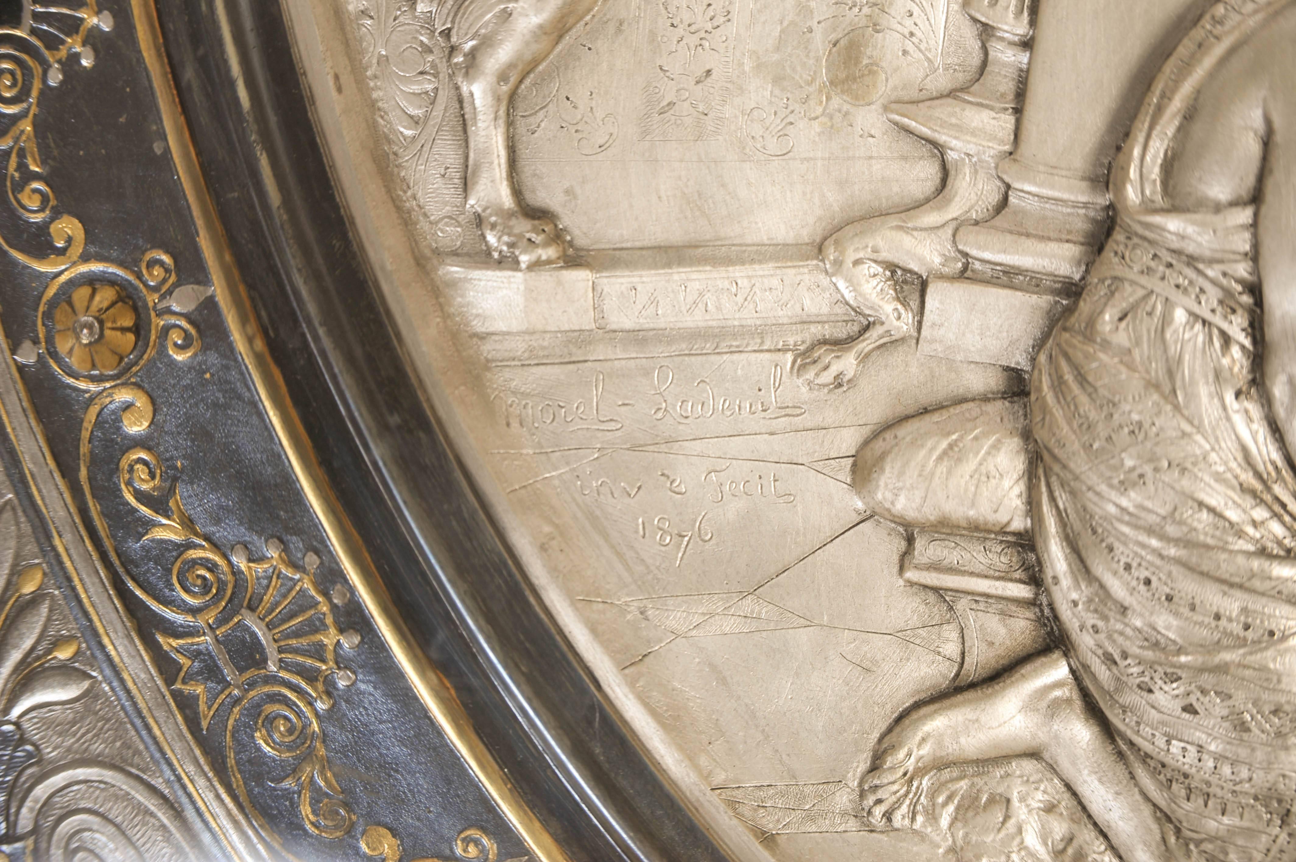 19th Century Elkington Electrotype Damascened and Parcel Gilt Plaque at ...