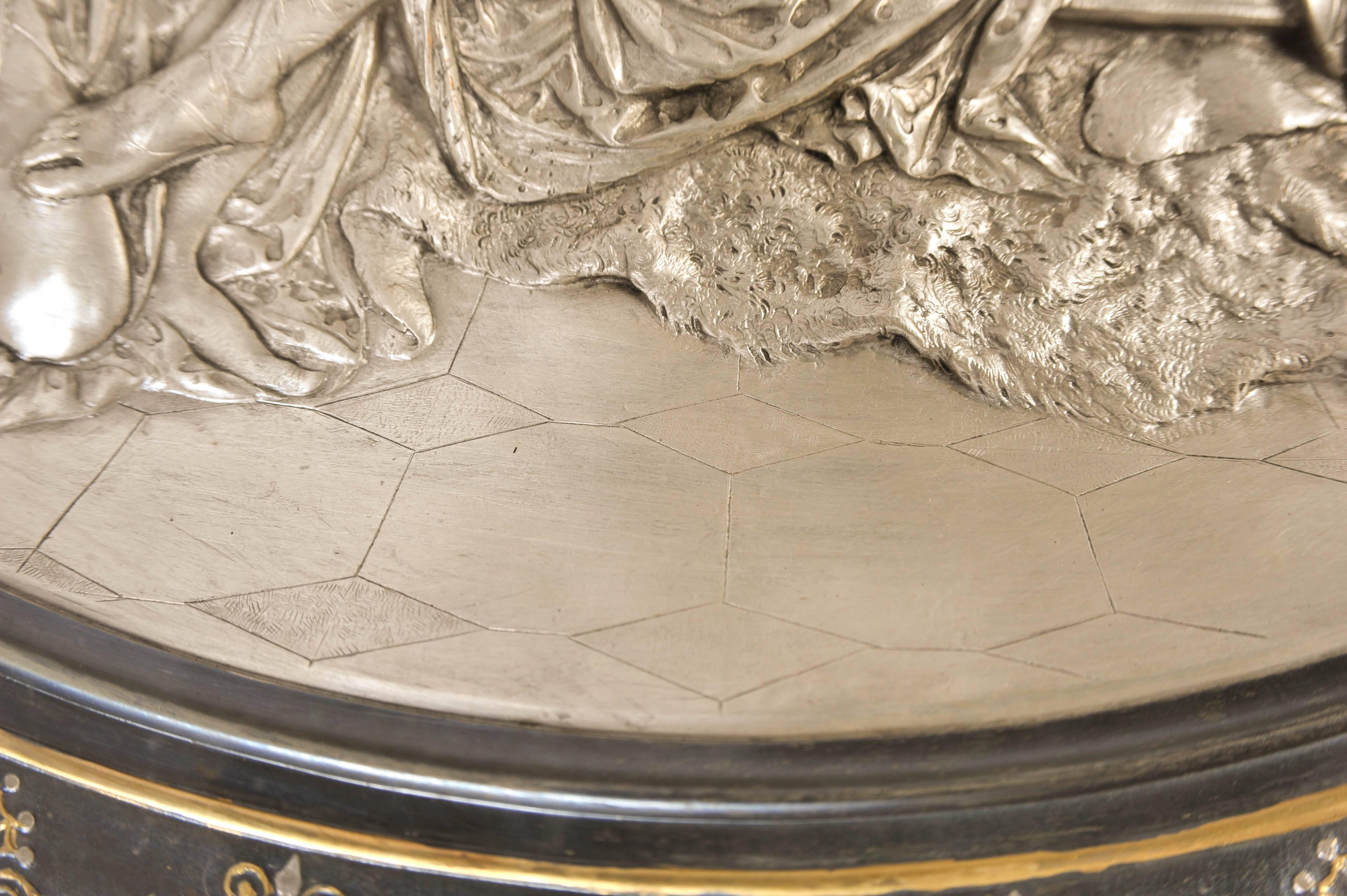 19th Century Elkington Electrotype Damascened and Parcel Gilt Plaque at ...