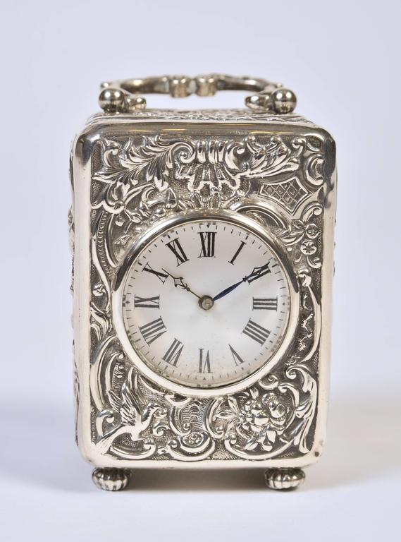 Sterling Silver Miniature Carriage Clock by William Comyns London, 1896 ...