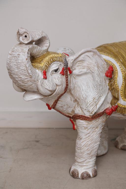 Vintage Italian Ceramic Elephant at 1stDibs