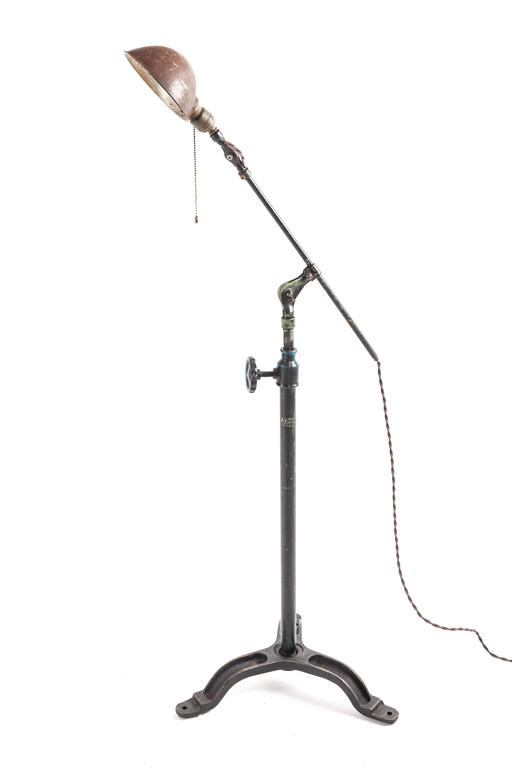 1940s Industrial Boom Articulating Floor Lamp For Sale at 1stDibs