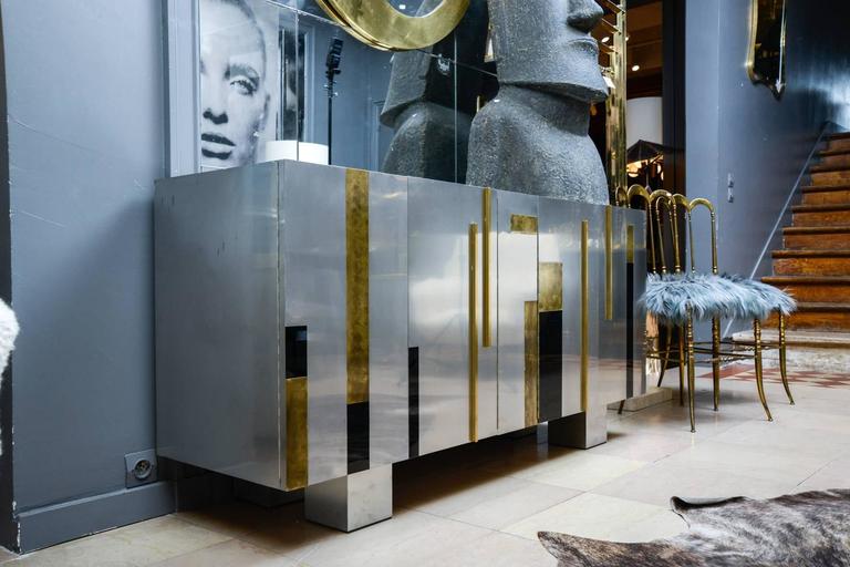 Vintage Buffet in Brass and Steel at 1stDibs