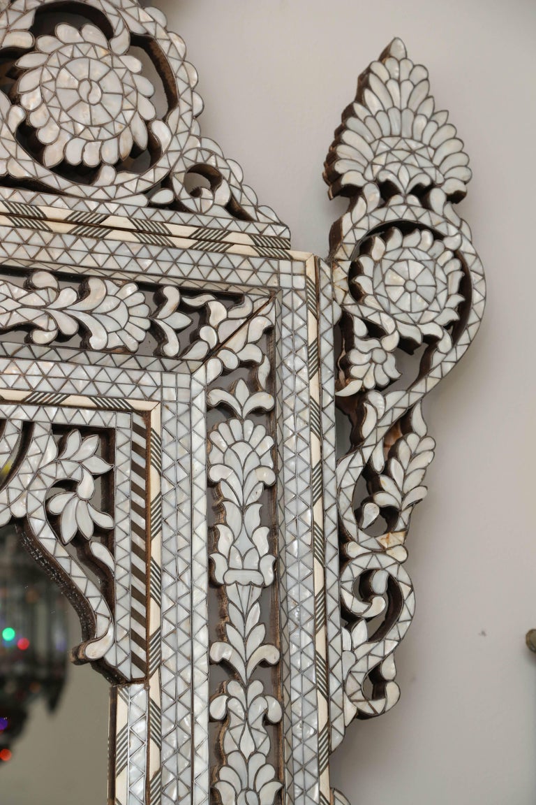 Gorgeous Large 1940s Palatial Syrian Mother-of-Pearl Mirror at 1stDibs