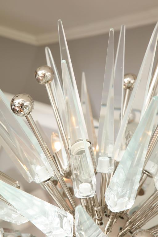 Custom Murano Clear Glass Spike Sputnik with Nickel Spheres For Sale at ...