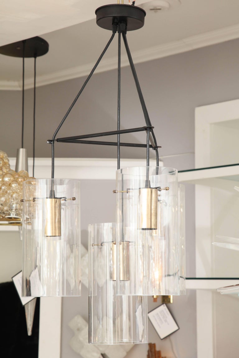 Custom Tubular Acrylic Pendant Chandelier For Sale at 1stDibs