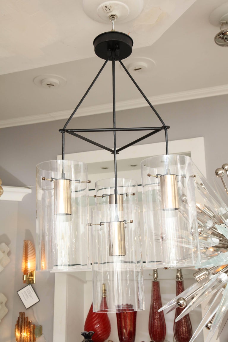 Custom Tubular Acrylic Pendant Chandelier For Sale at 1stDibs
