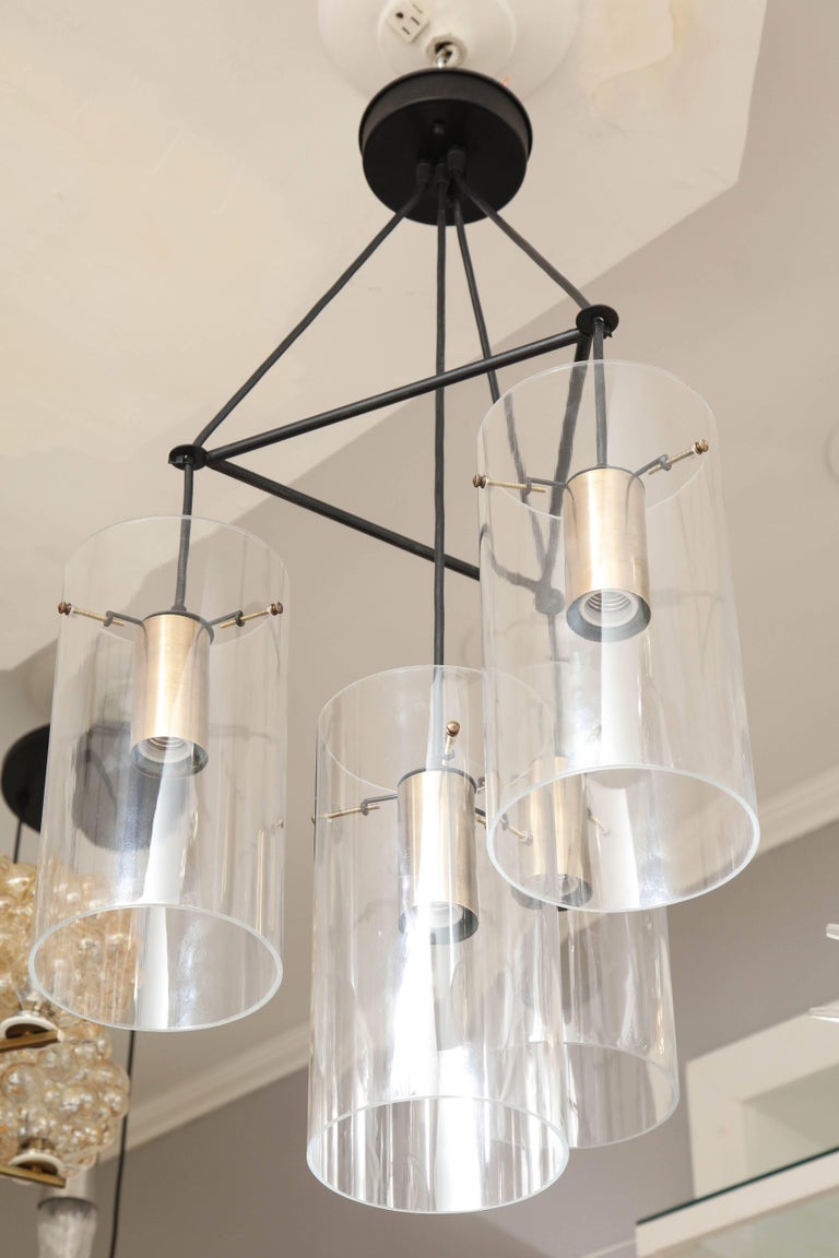 Custom Tubular Acrylic Pendant Chandelier For Sale at 1stDibs