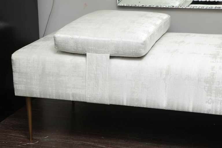 Custom Sleek Daybed with Removable Pillow and Brass Legs For Sale at ...