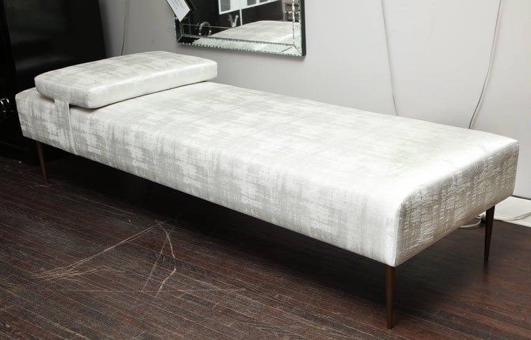 Custom Sleek Daybed with Removable Pillow and Brass Legs For Sale at ...
