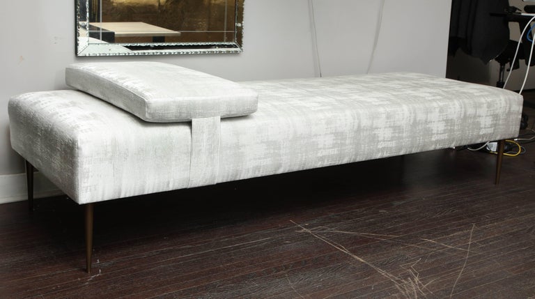 Custom Sleek Daybed with Removable Pillow and Brass Legs For Sale at ...