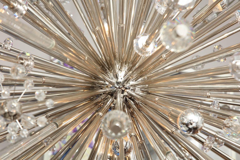 Monumental Austrian Crystal and Glass Rod Sputnik in Polished Nickel ...