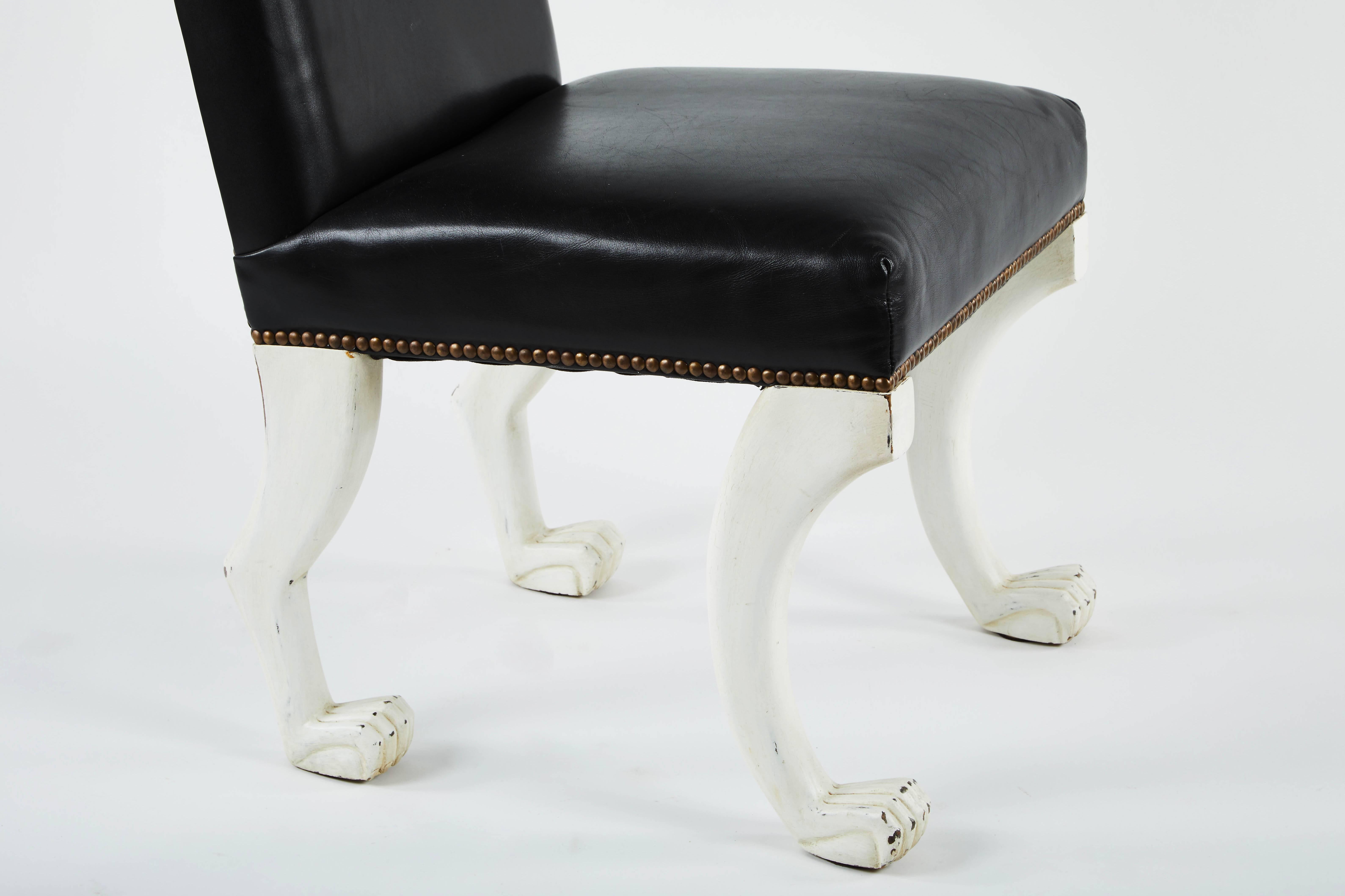 Pair of Leather Paw-Foot Chairs at 1stDibs | paw foot furniture