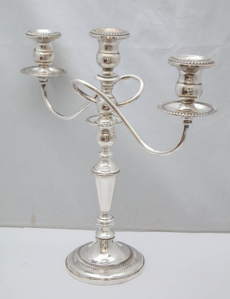 Pair of Empire-Style Sterling Silver Candelabra at 1stDibs