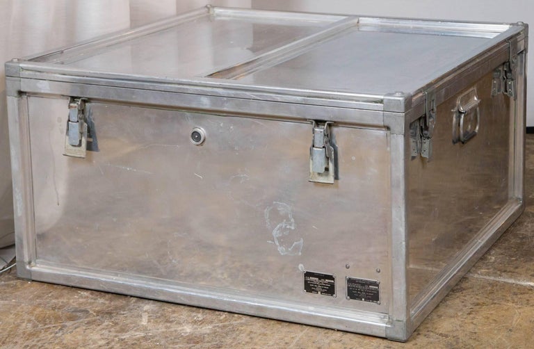 Vintage Aluminum Storage Trunk For Sale at 1stDibs