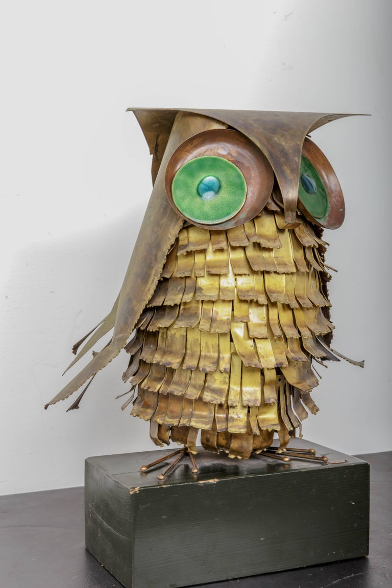 C. Jere Brass and Copper Owl Sculpture For Sale at 1stDibs | curtis ...