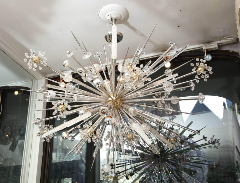 Custom Austrian Crystal and Rock Crystal Sputnik Chandelier For Sale at ...