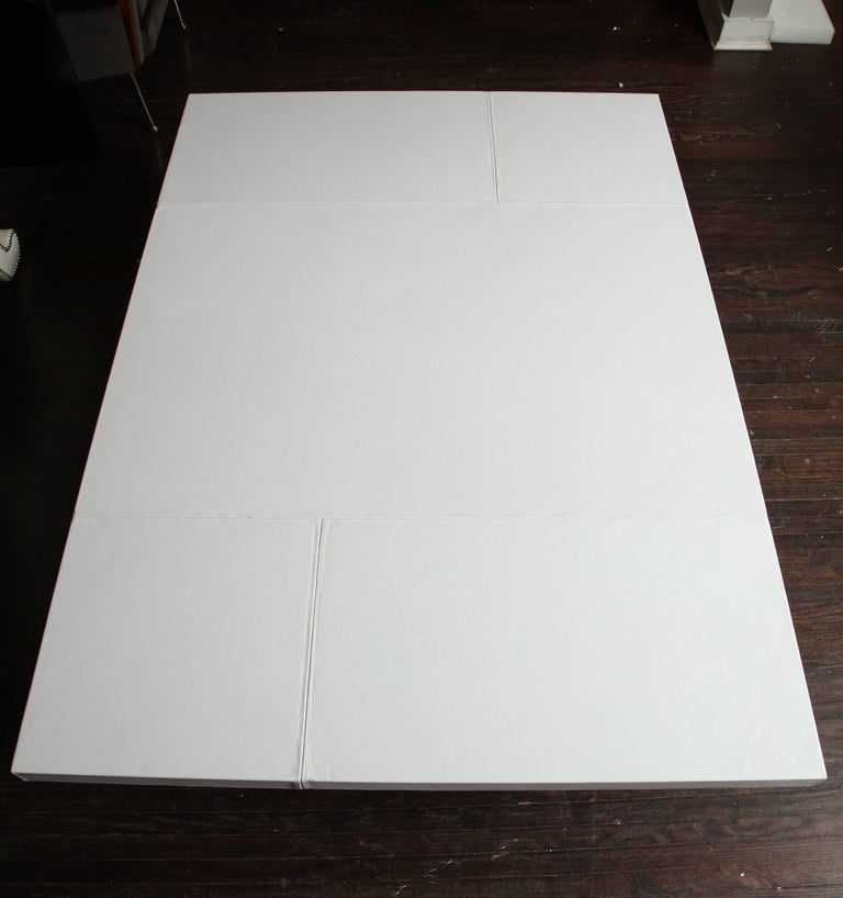 Custom White Leather Cocktail Table For Sale at 1stDibs