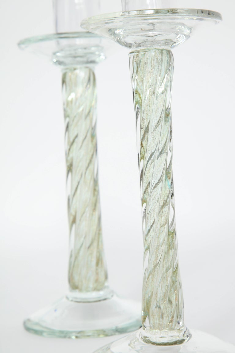 Coiled Murano Glass Candlesticks at 1stDibs