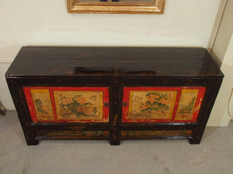 Antique Chinese Black Lacquer Rice Cabinet, circa 1915 at 1stDibs