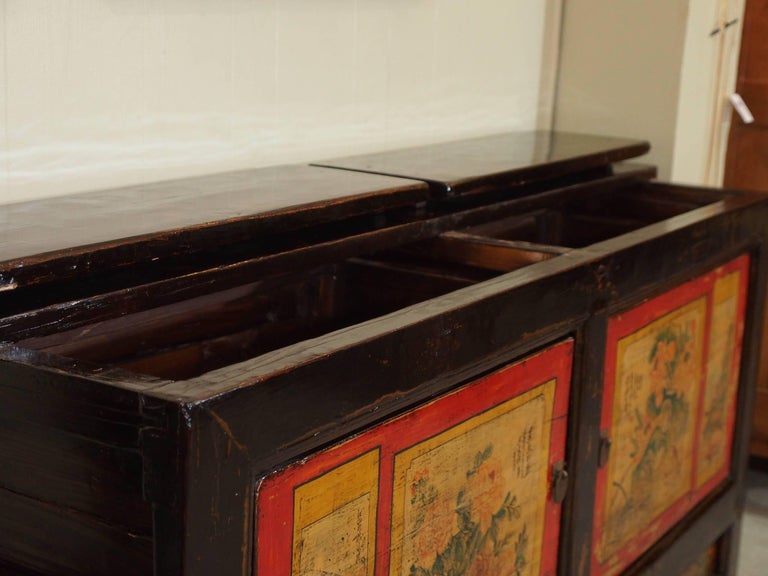 Antique Chinese Black Lacquer Rice Cabinet, circa 1915 at 1stDibs