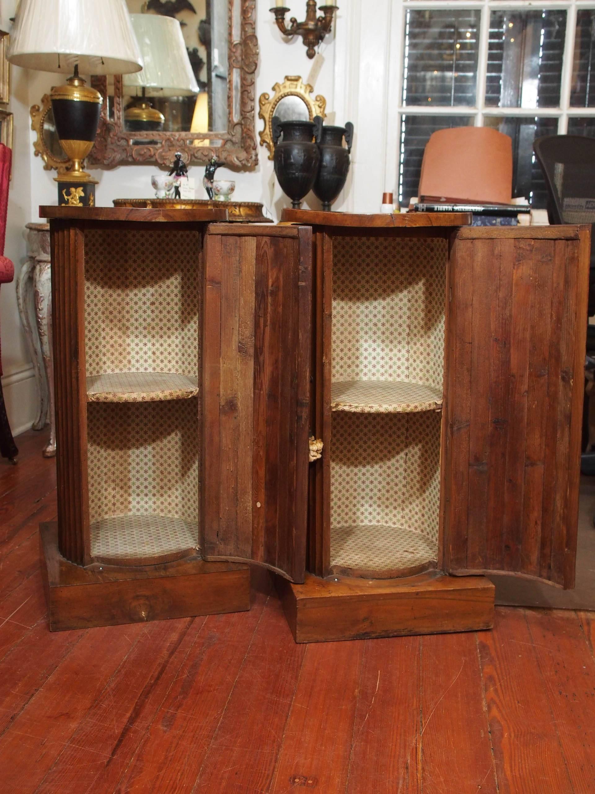 Pair of Italian Walnut Fluted Column Cabinets For Sale at 1stDibs ...