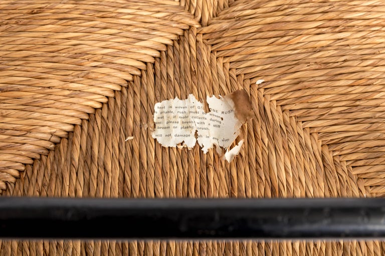 "Single" Wood Bench with Woven Rush Seat at 1stDibs