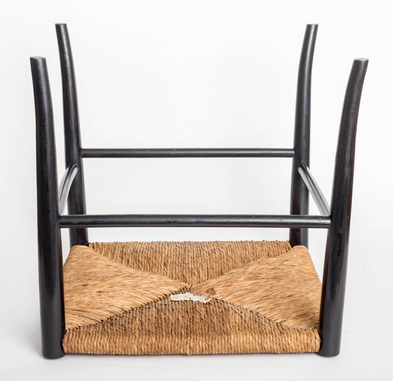 "Single" Wood Bench with Woven Rush Seat at 1stDibs