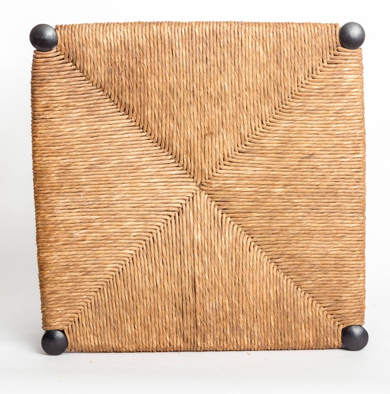 "Single" Wood Bench with Woven Rush Seat at 1stDibs