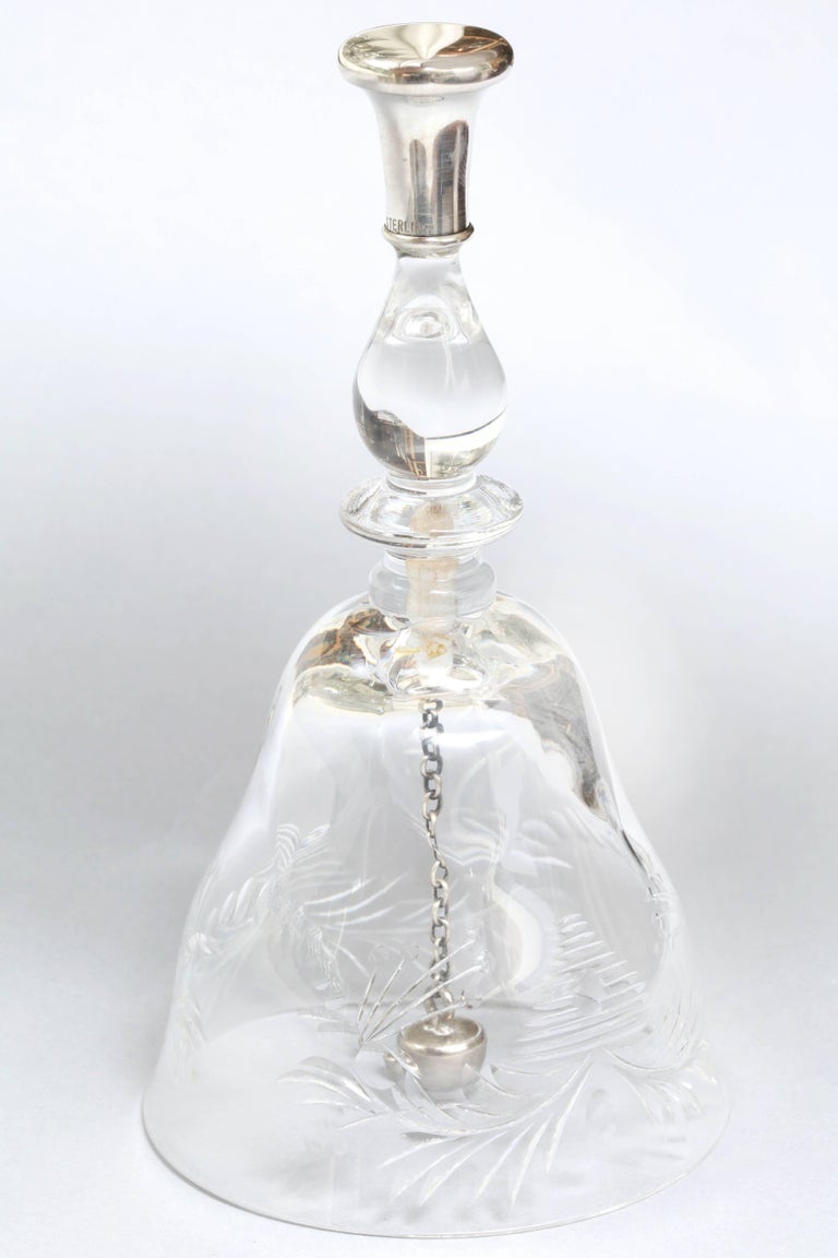 Edwardian, Sterling Silver Mounted Wheel Cut Crystal Dinner Bell at 1stDibs