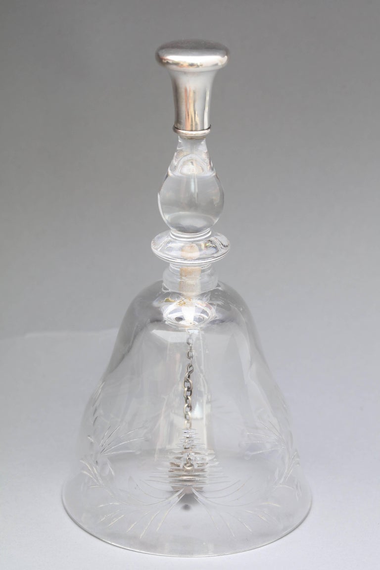 Edwardian, Sterling Silver Mounted Wheel Cut Crystal Dinner Bell at 1stDibs