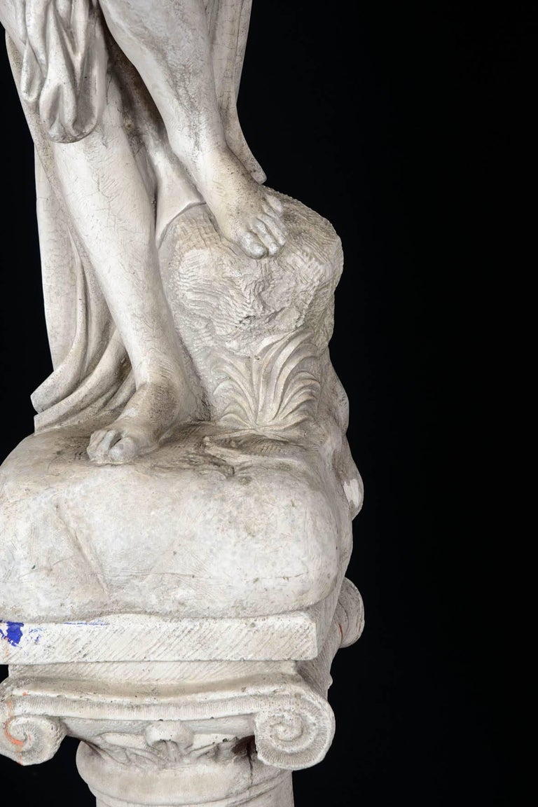 Sculpture in Concrete of a Bather Exiting Her Bath, 20th Century For ...