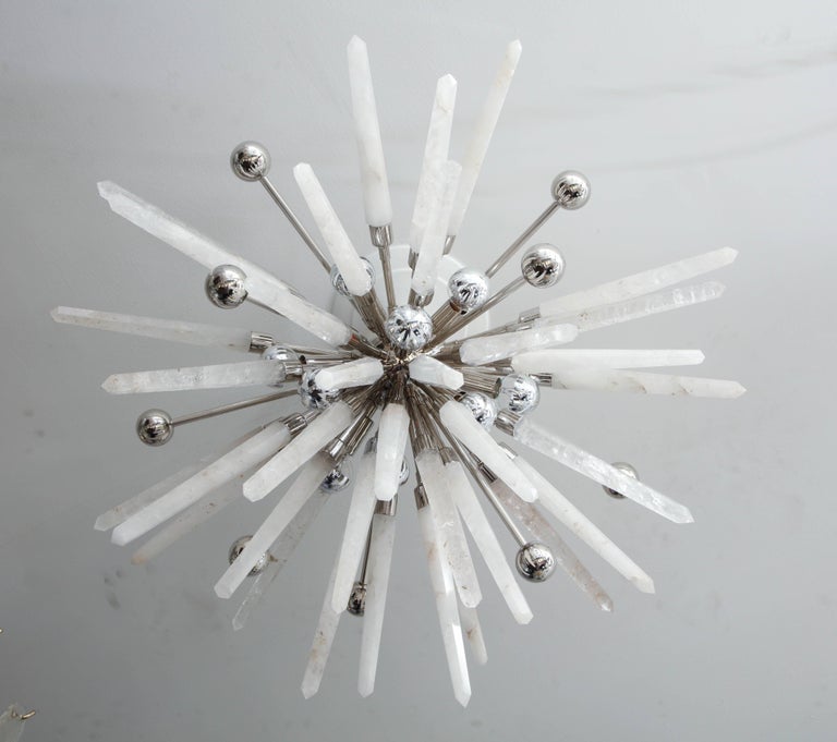 Custom Brazilian Rock Crystal Flush Mount Light Fixture For Sale at 1stDibs