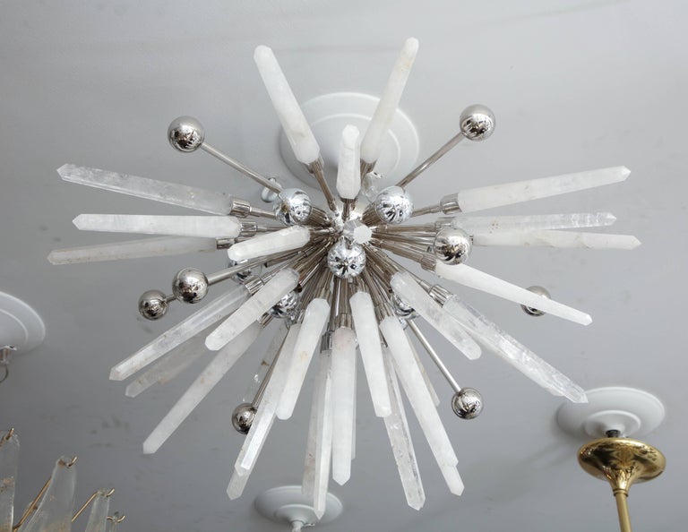 Custom Brazilian Rock Crystal Flush Mount Light Fixture For Sale at 1stDibs