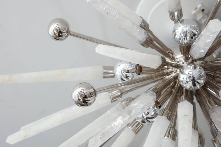 Custom Brazilian Rock Crystal Flush Mount Light Fixture For Sale at 1stDibs