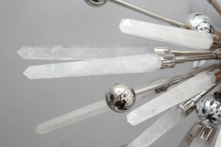 Custom Brazilian Rock Crystal Flush Mount Light Fixture For Sale at 1stDibs