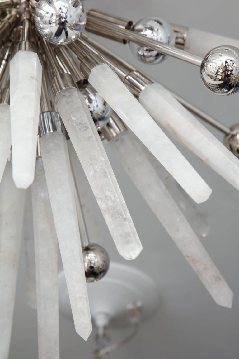 Custom Brazilian Rock Crystal Flush Mount Light Fixture For Sale at 1stDibs