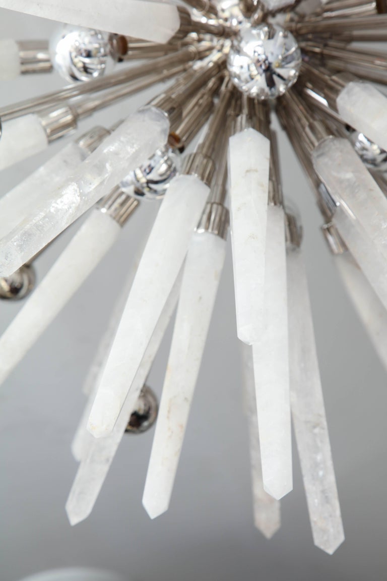 Custom Brazilian Rock Crystal Flush Mount Light Fixture For Sale at 1stDibs