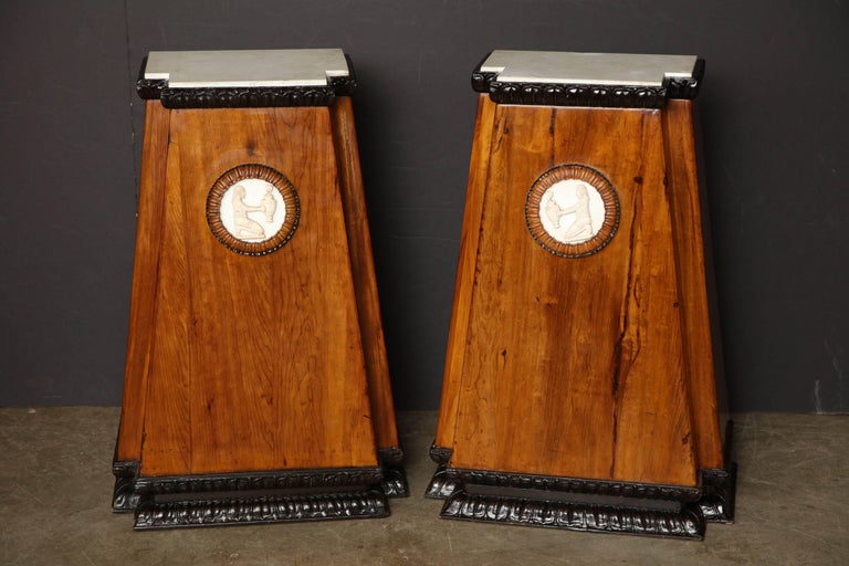 Pair of Classical Pyramidal Form Pedestals at 1stDibs