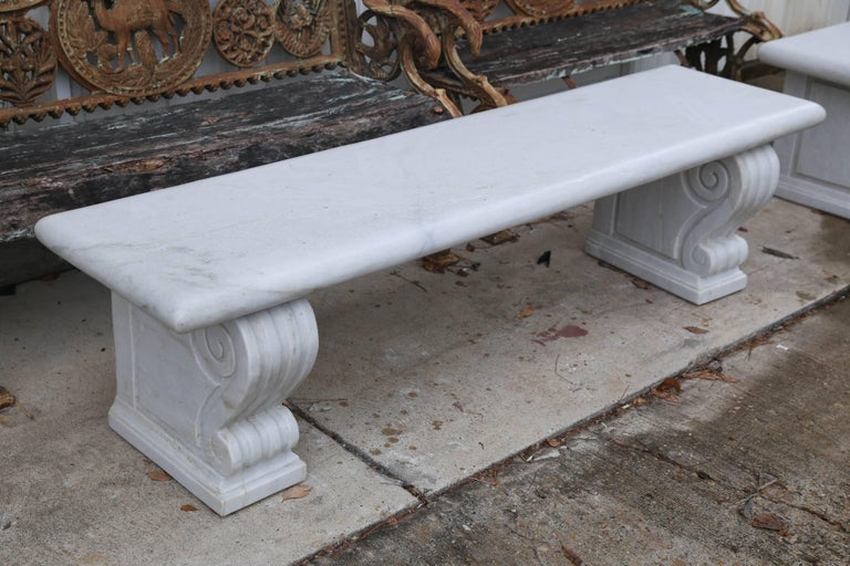 Midcentury Marble Garden Bench from a Park at 1stDibs
