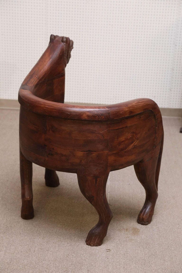 Pair of Midcentury Solid Teak Wood Leopard Chairs from Hunting Lodges ...