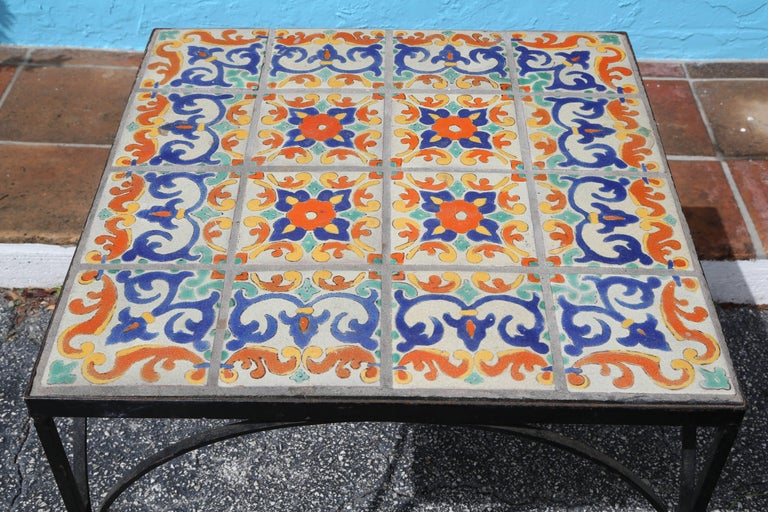 Large Mizner Era Tile Top Table at 1stDibs
