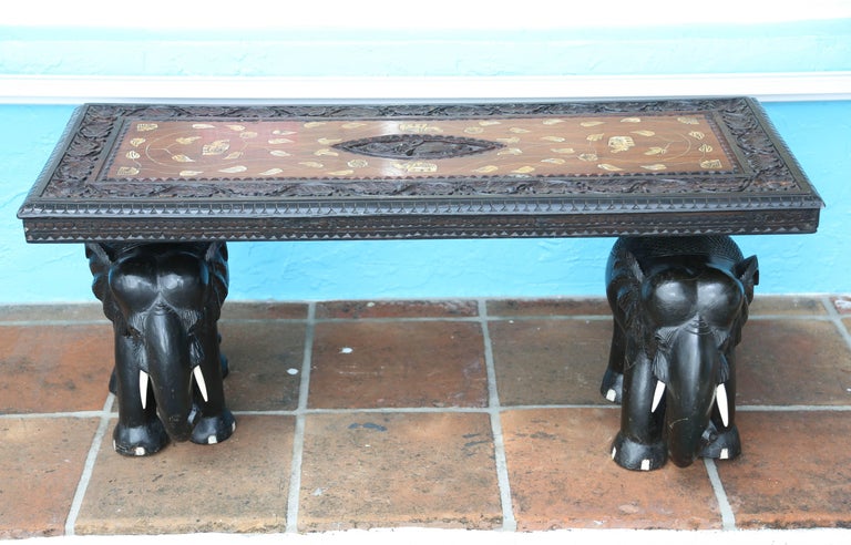 Anglo-Indian Elephant Motif Cocktail Table at 1stDibs