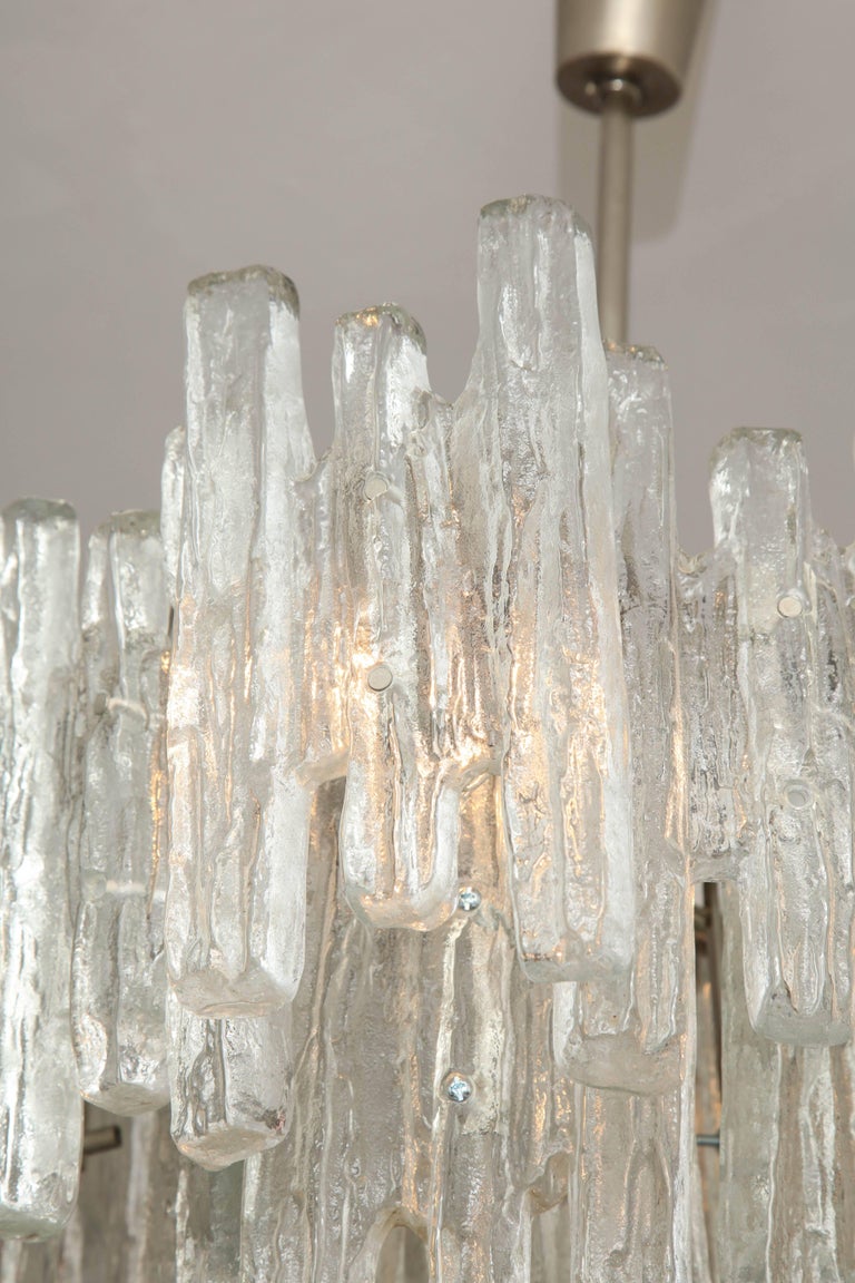 Vintage Kalmar Ice Glass Chandelier at 1stdibs