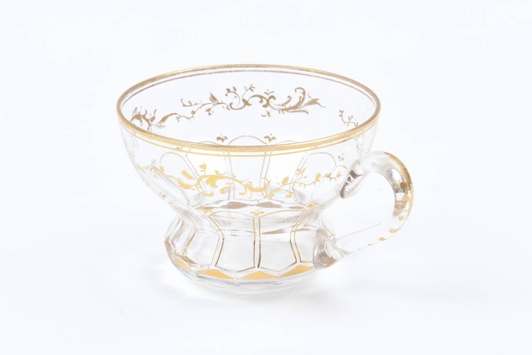 Eight Sets of Gilt Glass Tea Service Cup and Saucers at 1stDibs