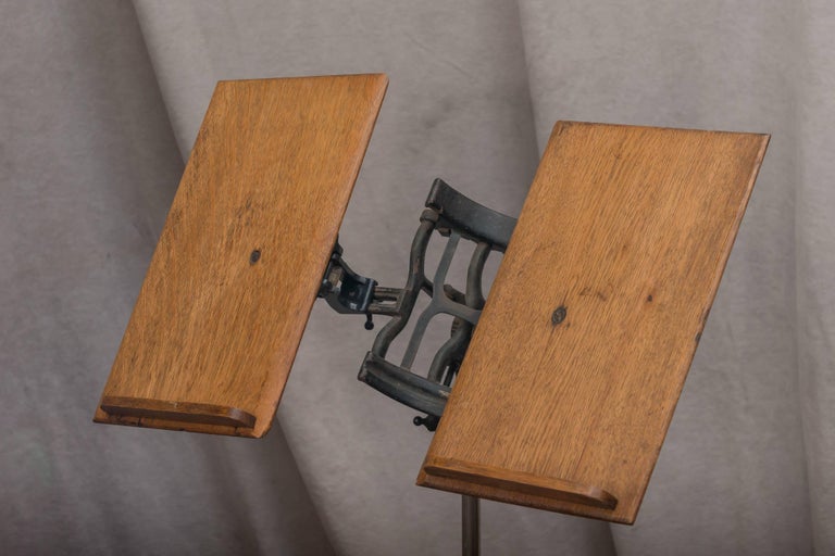 Oak and Cast Iron Dictionary Stand at 1stDibs